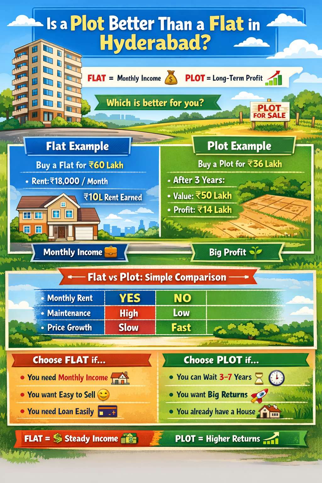 Is Plot Better Than Flat in Hyderabad? Real Examples